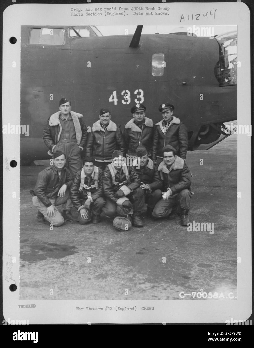 Crew #36 Of The 490Th Bomb Group Pose Beside Their Consolidated B-24 At ...