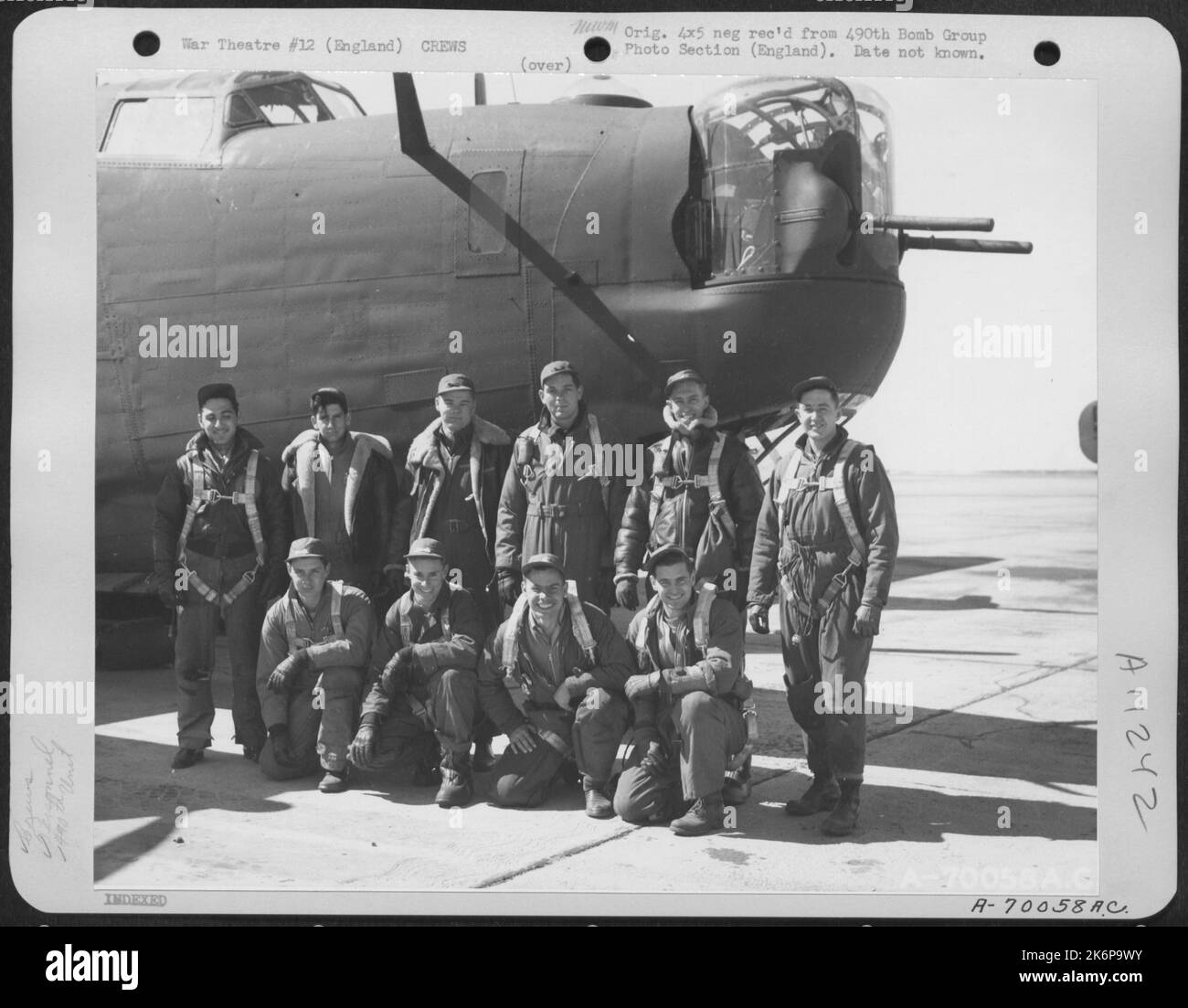 Lt. Davis And Crew Of The 490Th Bomb Group Pose Beside Their ...