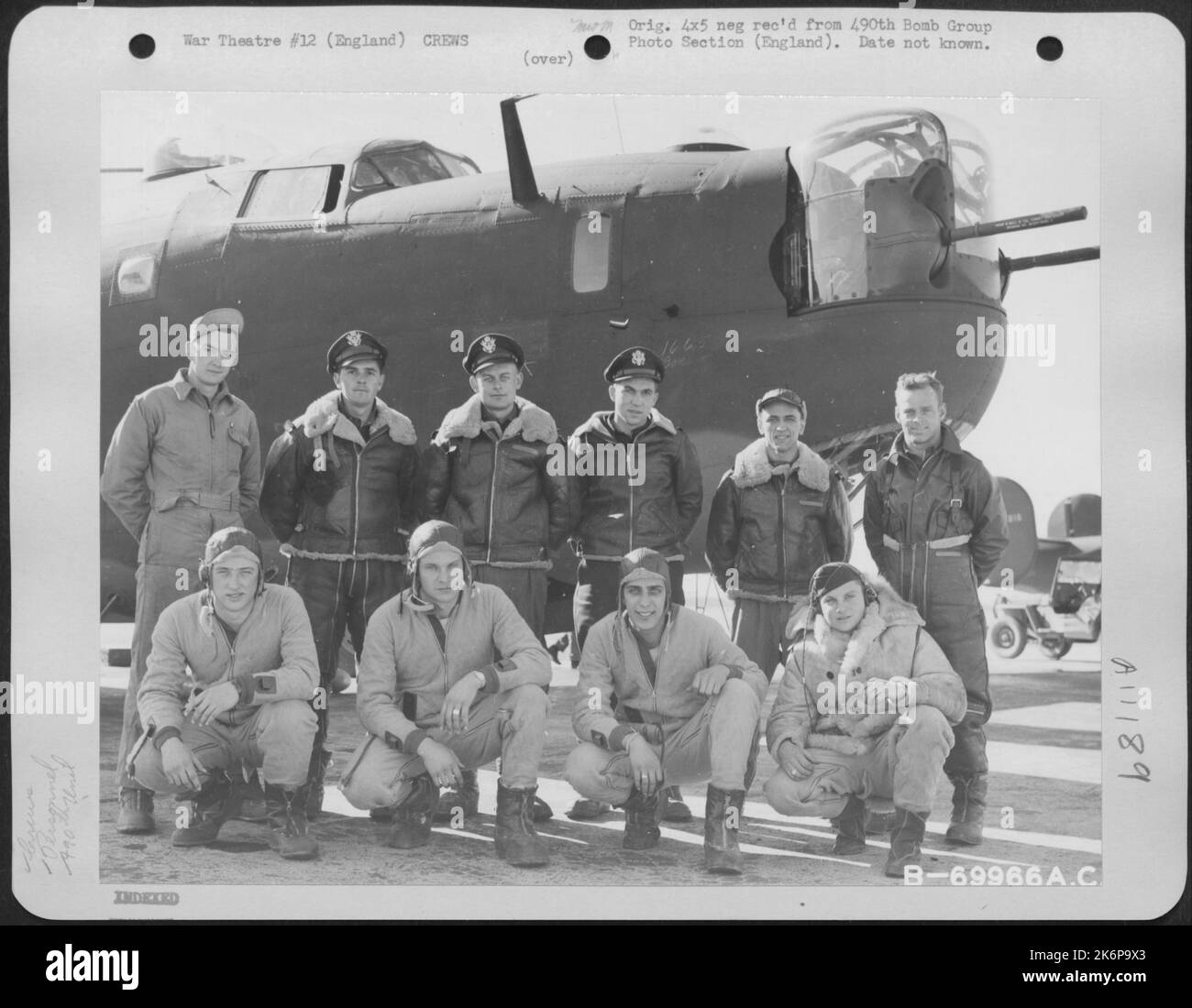 Lt. Barraclough And Crew Of The 490Th Bomb Group Pose Beside Their ...