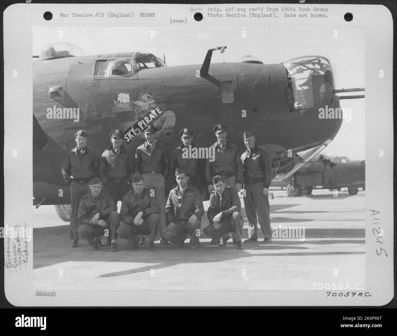 Lt. Lampbright And Crew Of The 490Th Bomb Group Pose Beside Their ...