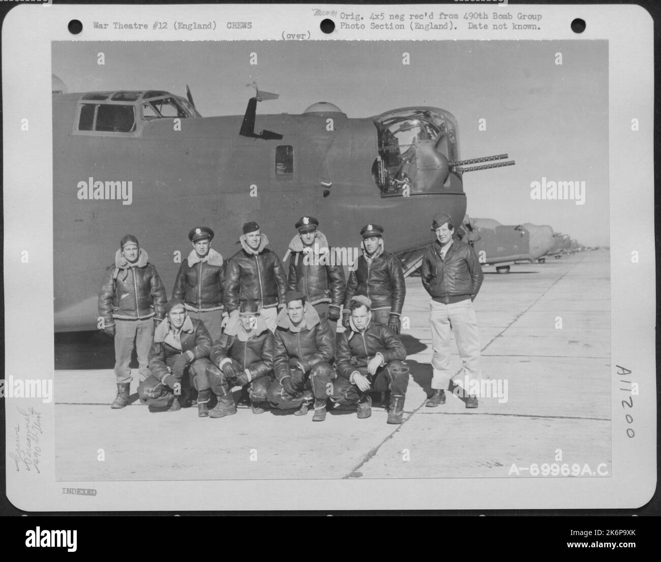 Lt. Orleans And Crew Of The 490Th Bomb Group Pose Beside Their ...
