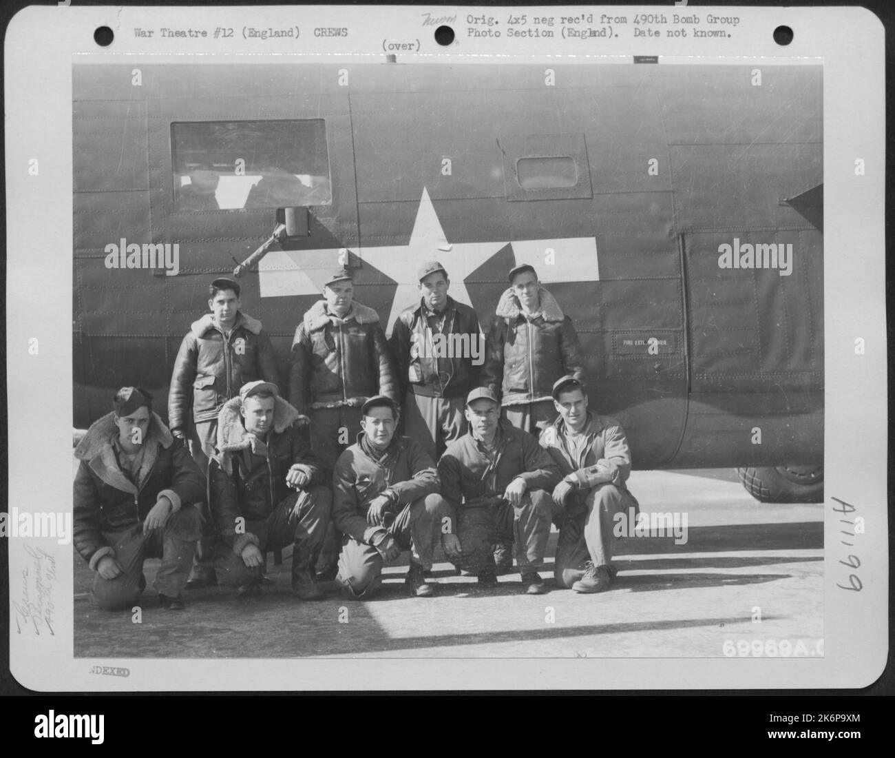 Lt. Davis And Crew Of The 490Th Bomb Group Pose Beside Their ...