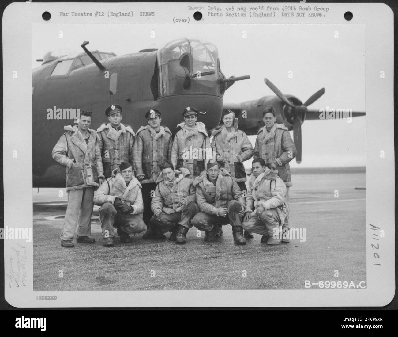 Lt. Oling And Crew Of The 490Th Bomb Group Pose Beside Their ...