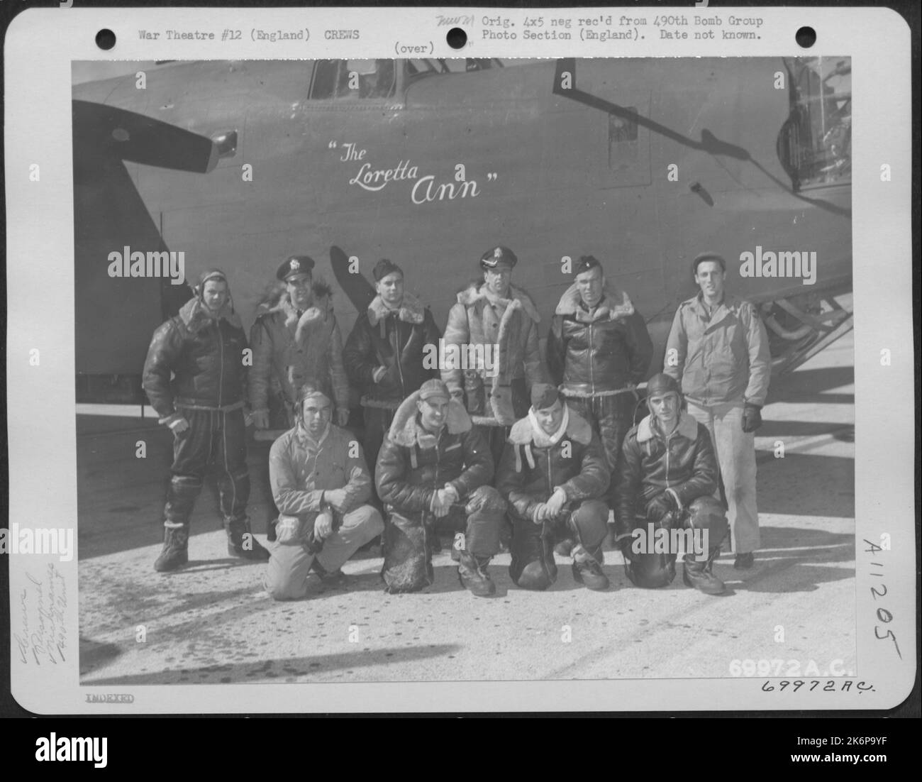 Lt. Baler And Crew Of The 490Th Bomb Group Pose Beside Their ...