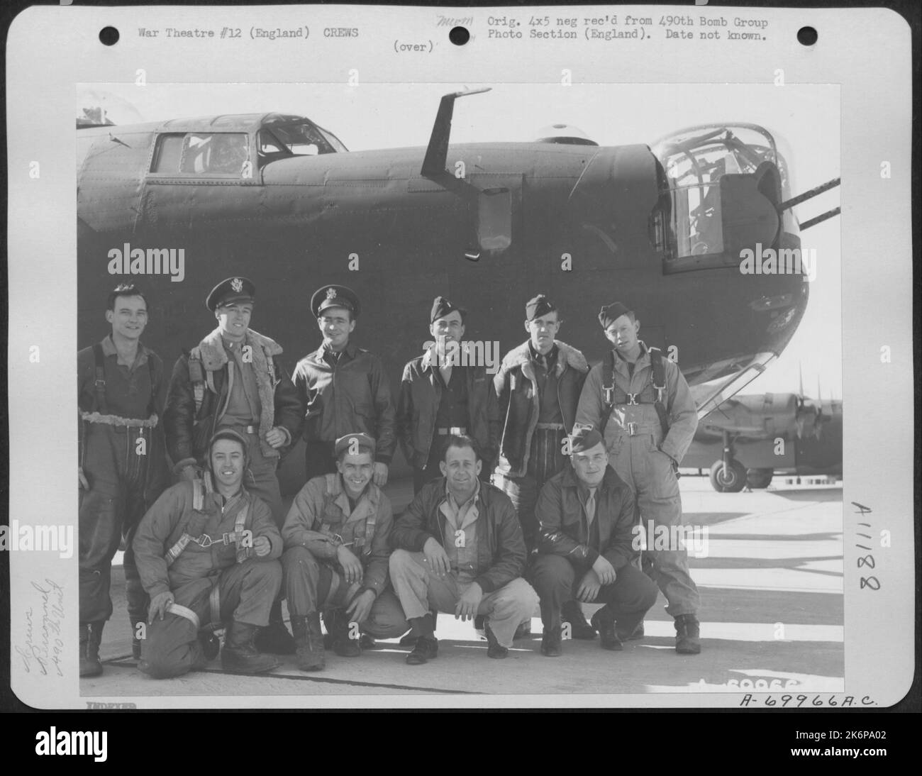 Lt. Reeves And Crew Of The 490Th Bomb Group Pose Beside Their ...