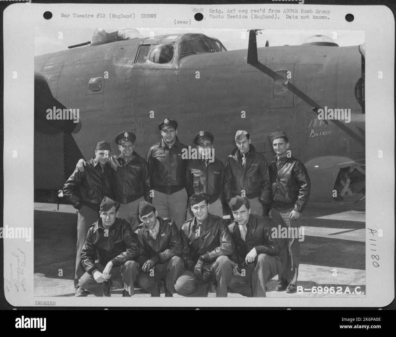 Capt. Wessen And Crew Of The 490Th Bomb Group Pose Beside Their ...