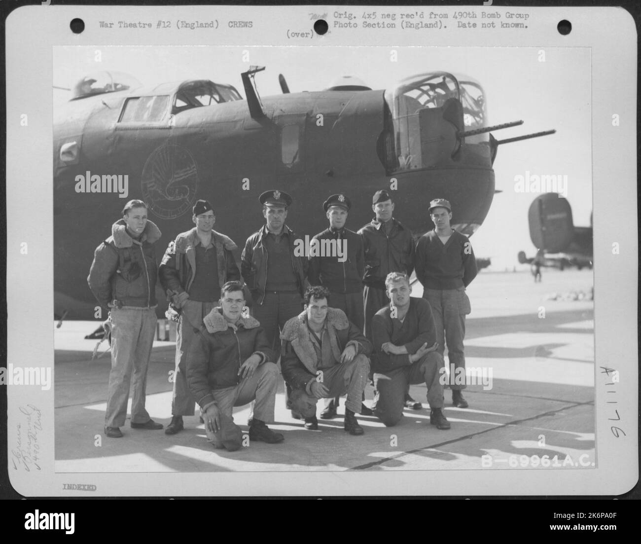 Lt. Fisher And Crew Of The 490Th Bomb Group Pose Beside Their ...
