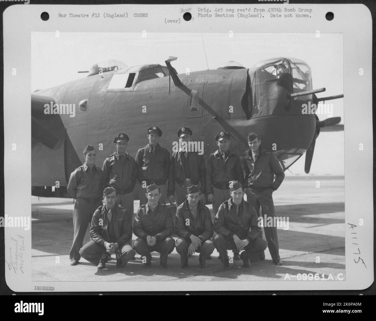 Lt. Nunnelley And Crew Of The 490Th Bomb Group Pose Beside Their ...