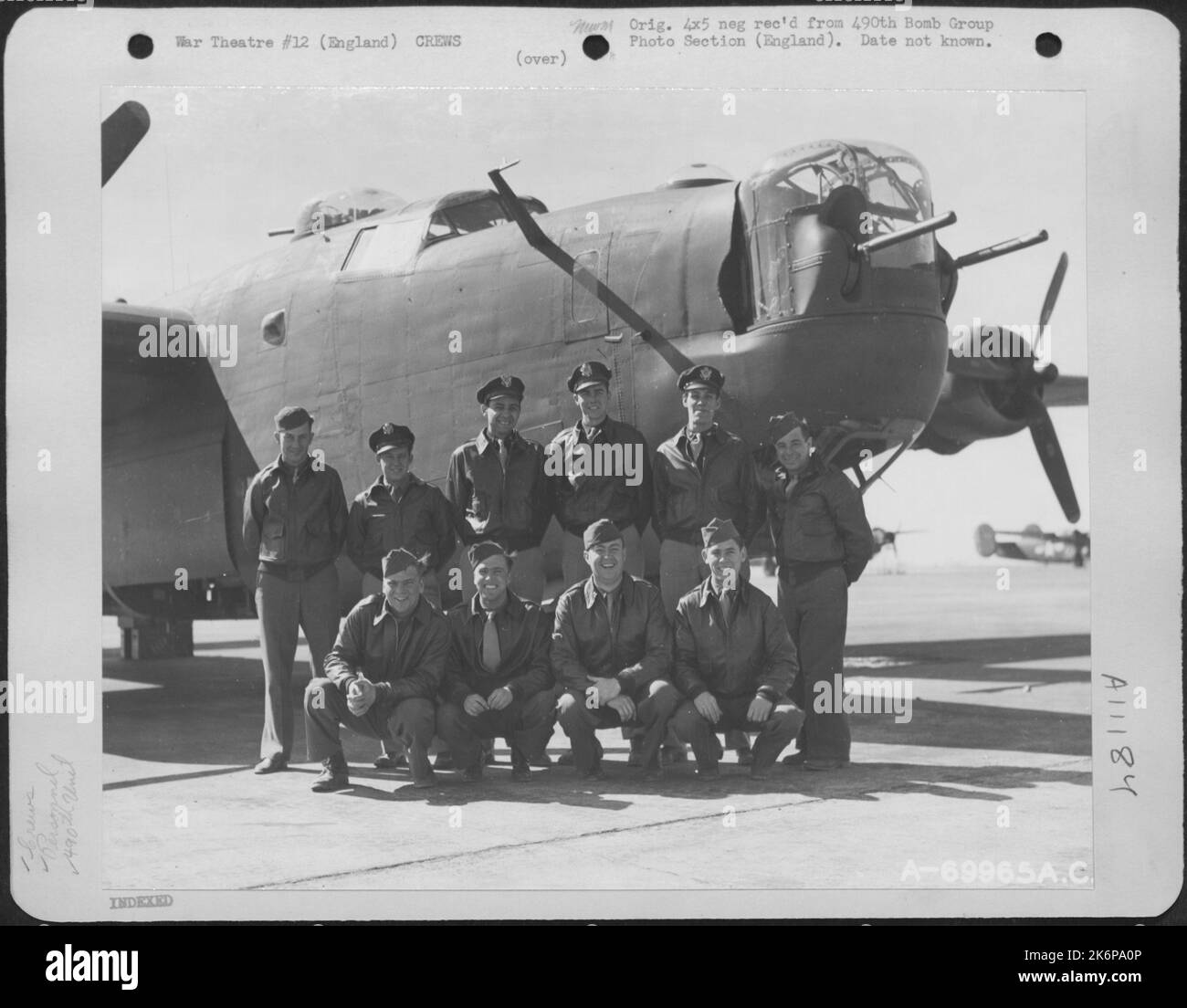 Lt. Whitlow And Crew Of The 490Th Bomb Group Pose Beside Their ...