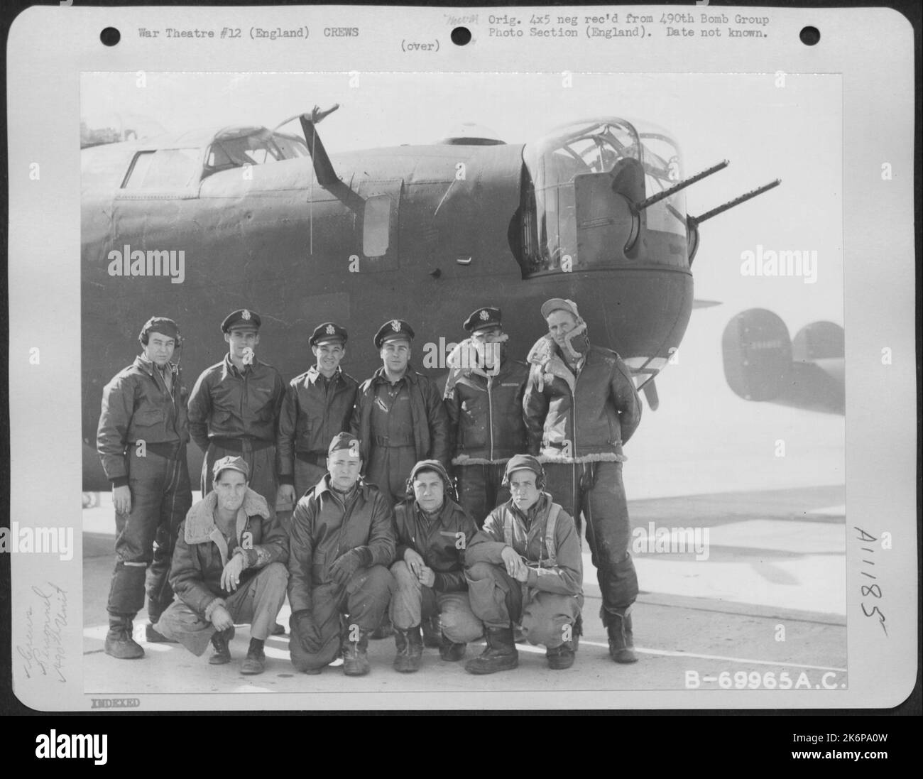 Lt. Dodd And Crew Of The 490Th Bomb Group Pose Beside Their ...