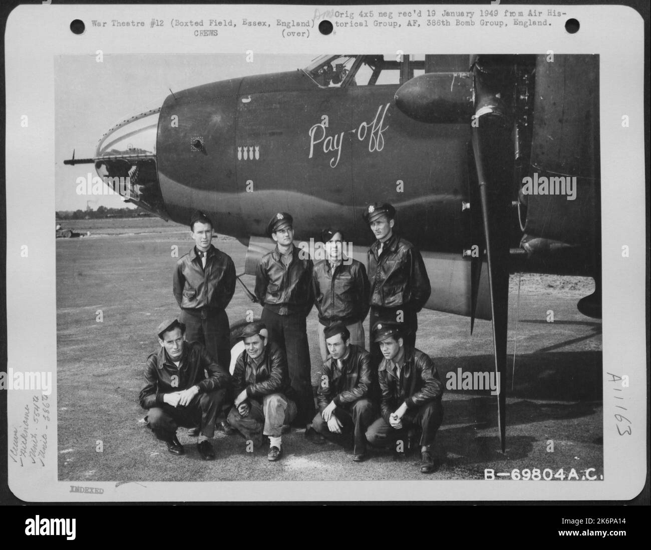 Crew Of The Martin B-26 "Pay-Off" Of The 554Th Bomb Squadron, 386Th ...