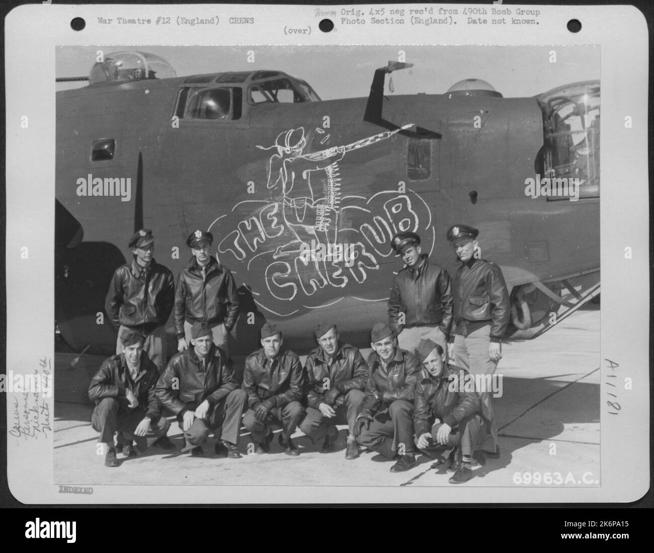 Lt. Monague And Crew Of The 490Th Bomb Group Pose Beside Their ...