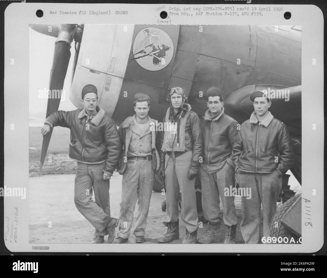 Lt. Colonel Duncan And Ground Crew Pose Beside A Republic P-47 Of The ...