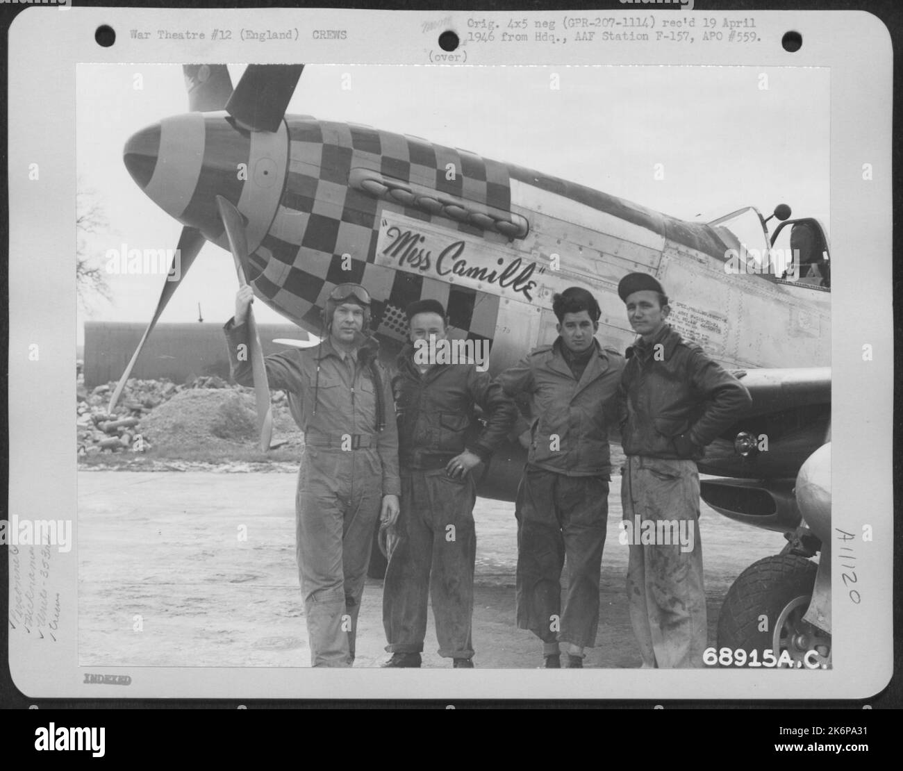Lt. Colonel Elder And Ground Crew Pose Beside Their North American P-51 ...