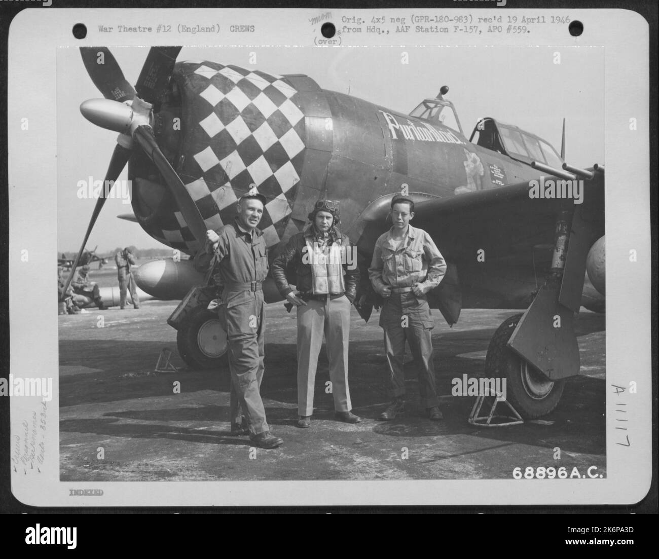 Lt. Herfurth And Ground Crew Pose Beside Their Republic P-47 "Puritan ...