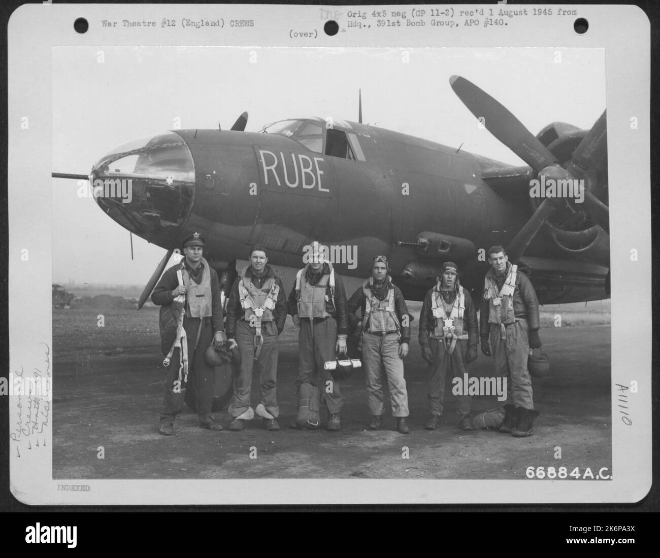 Lt. Engleking And Crew Of The 391St Bomb Group Pose In Front Of The ...