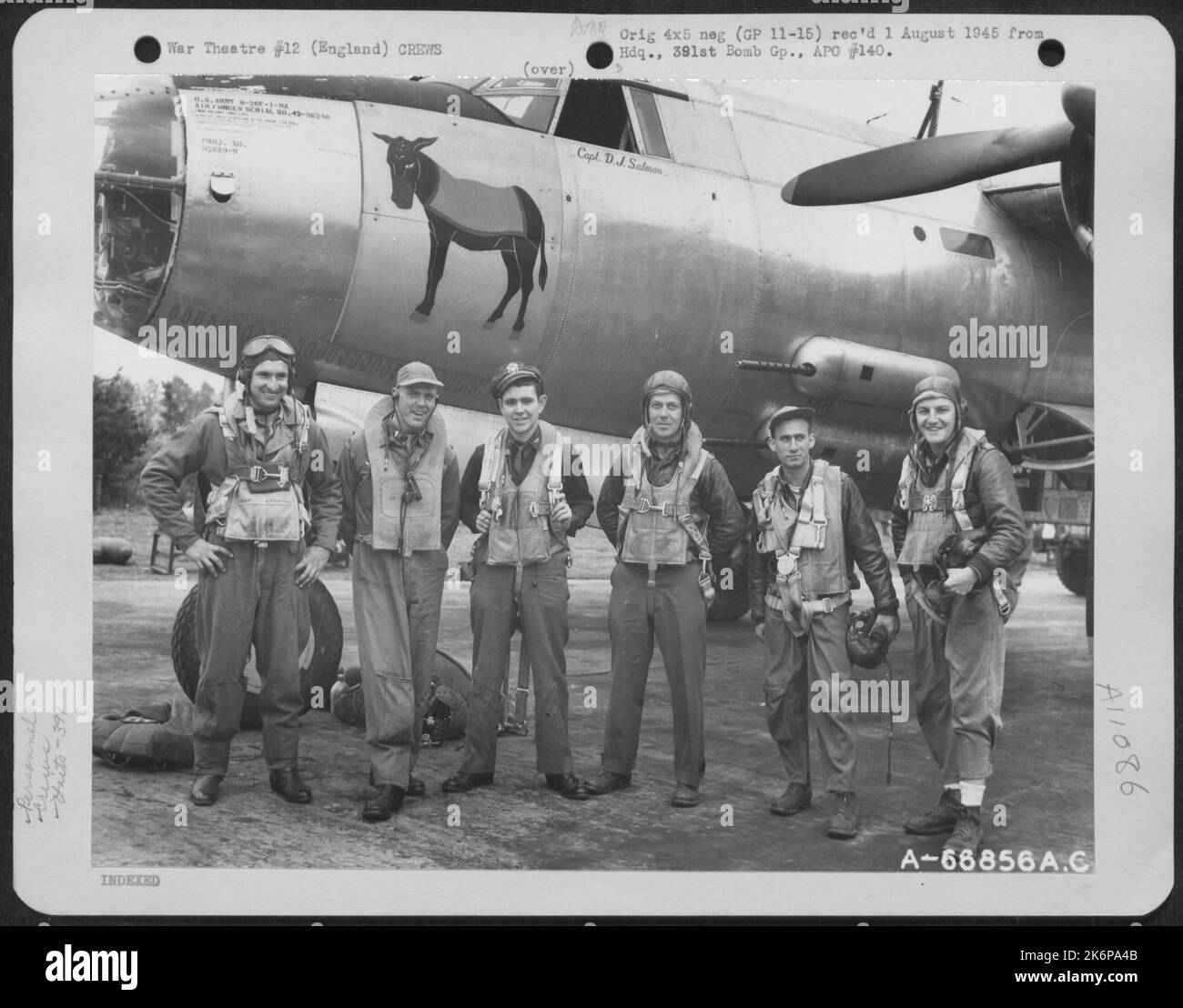 Lt. Morris And Crew Of The 574Th Bomb Squadron, Beside Martin B-26 ...