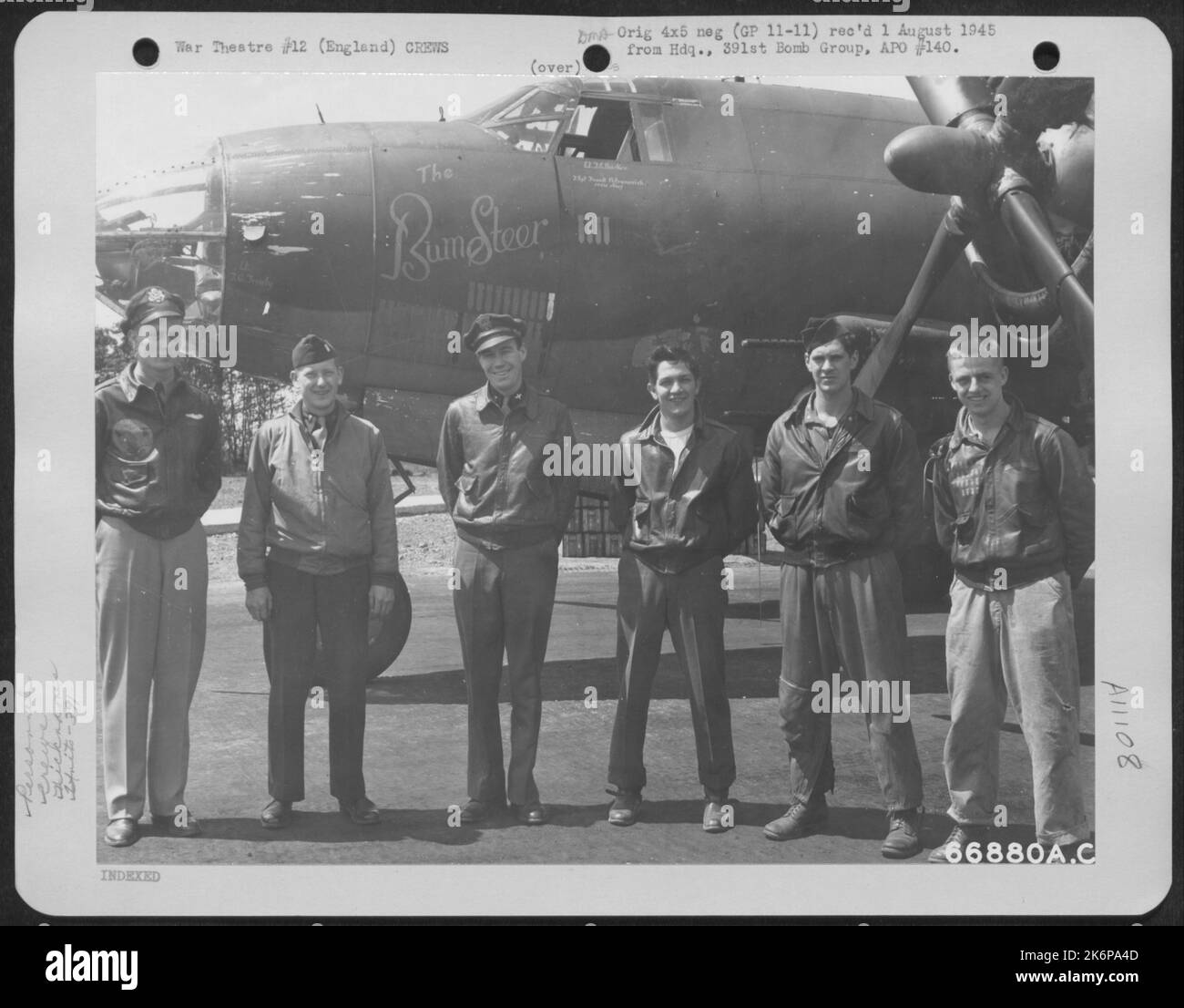 Lt. Barker And Crew Of The 391St Bomb Group Pose In Front Of The Martin ...
