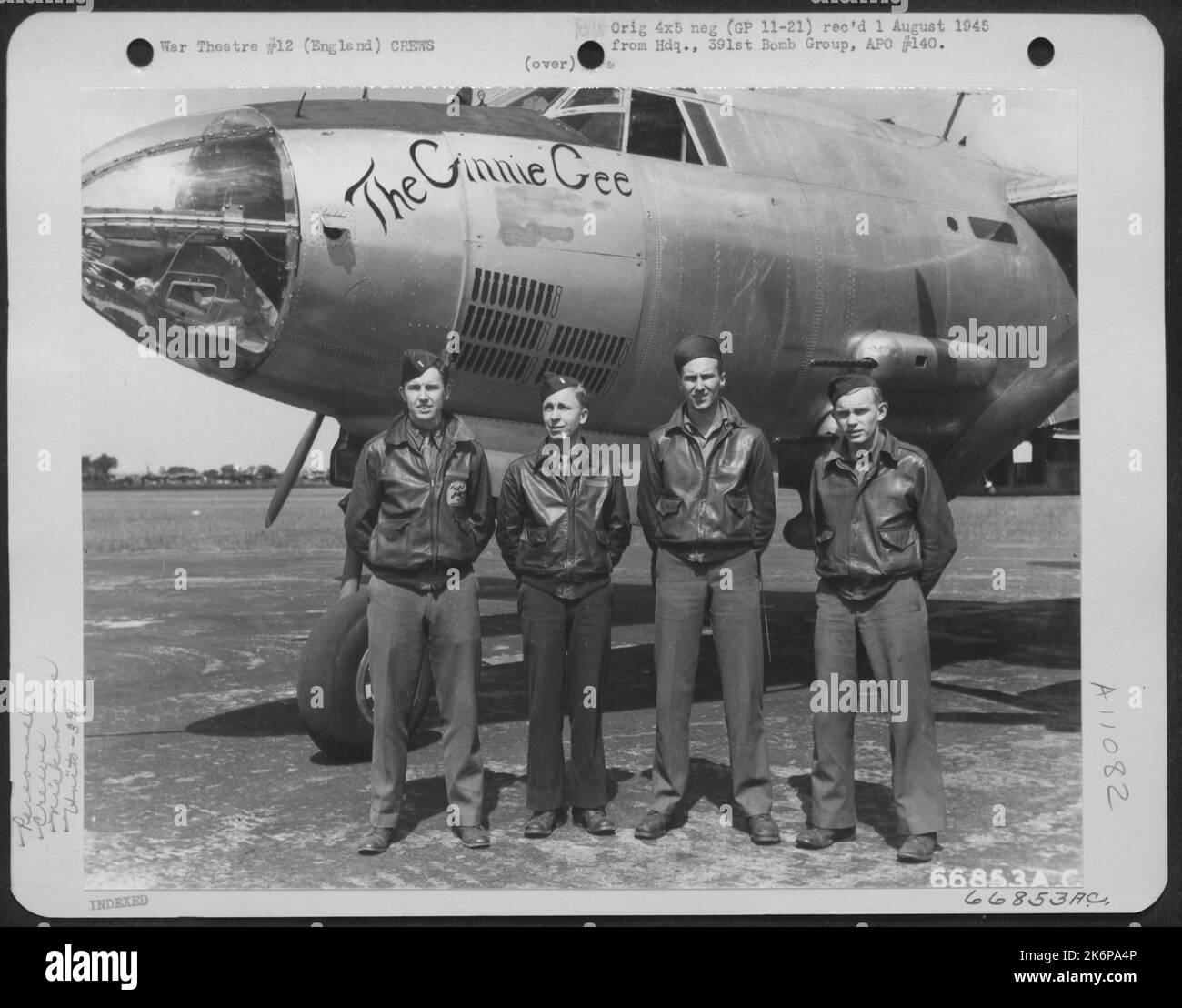 Lt. Blute And Crew Of The 572Nd Bomb Squadron, Beside Martin B-26 ...