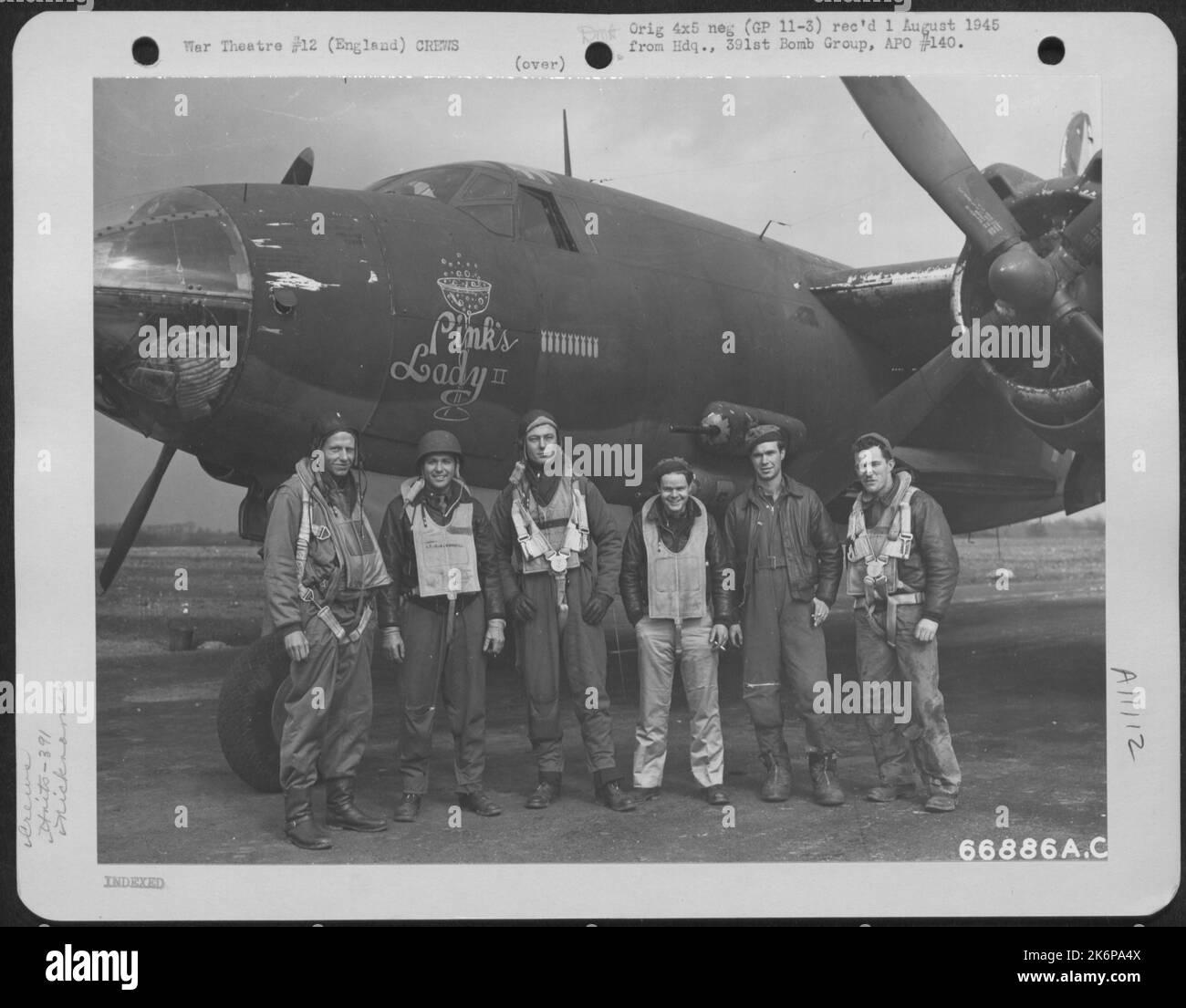Crew Of The 391St Bomb Group Pose In Front Of The Martin B-26 Marauder ...