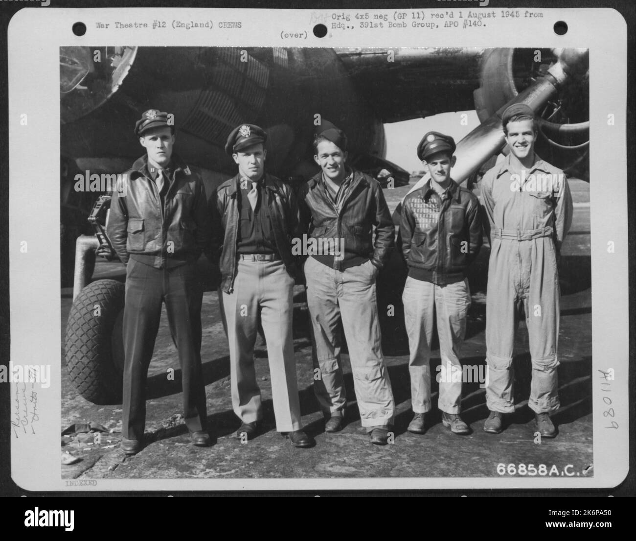 Capt. Schleicker And Crew Pose Beside A Martin B-26 Marauder Of The ...
