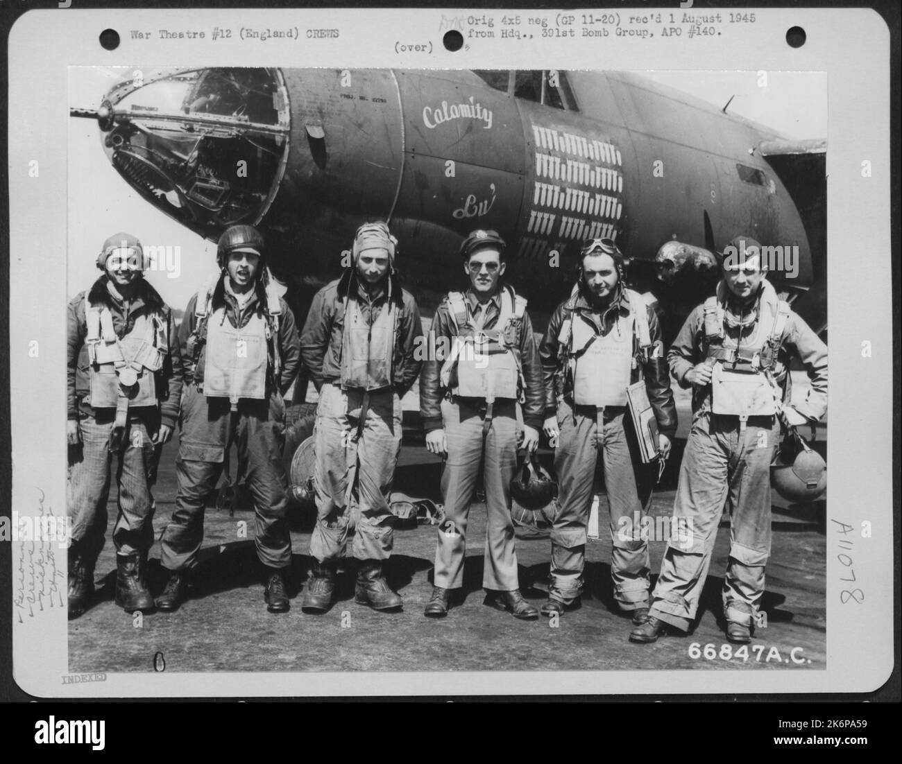 Lt. Walker And Crew Of The 572Nd Bomb Squadron, Beside Martin B-26 ...