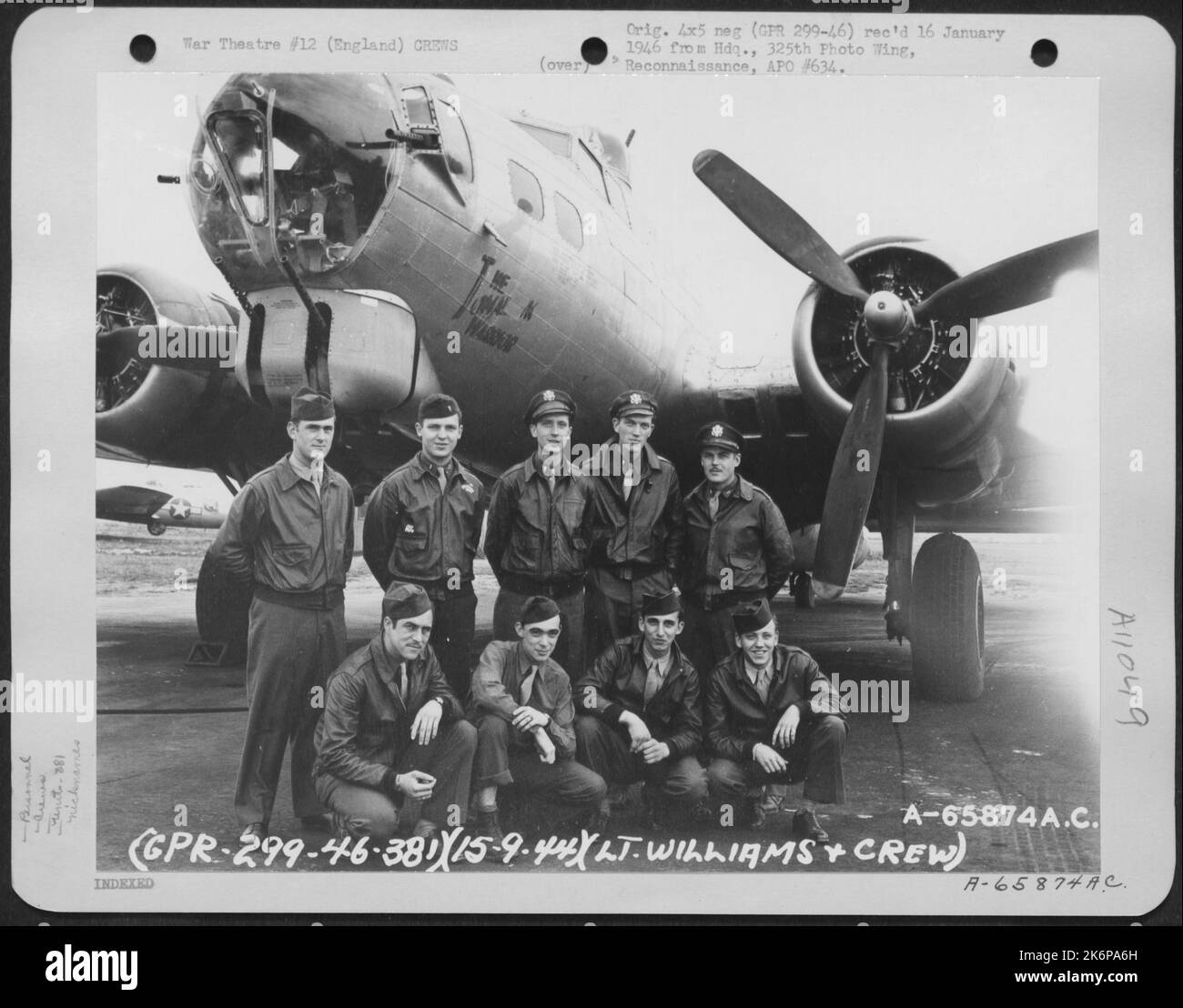 Lt. Williams And Crew Of The 381St Bomb Group In Front Of The Boeing B ...