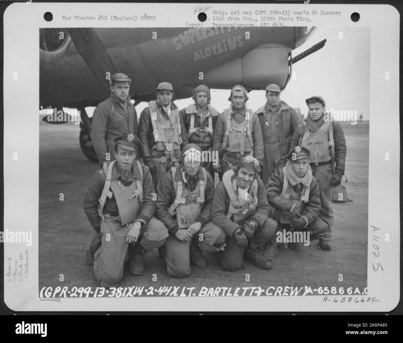 Lt. Bartlett And Crew Of The 381St Bomb Group In Front Of The Boeing B ...