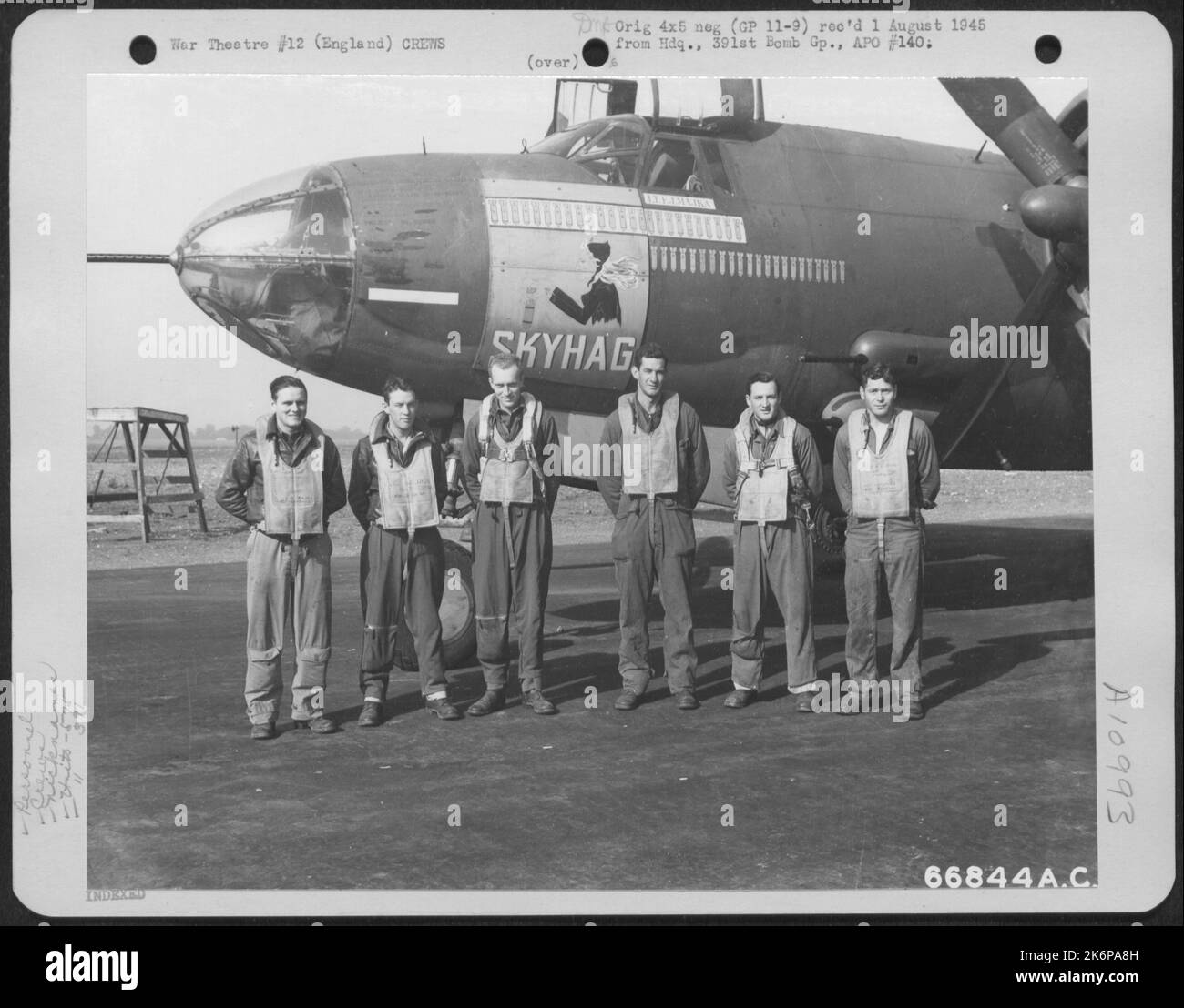 Lt. F.J. Majka And Crew Of The 575Th Bomb Sqdn. Pose Beside The Martin ...