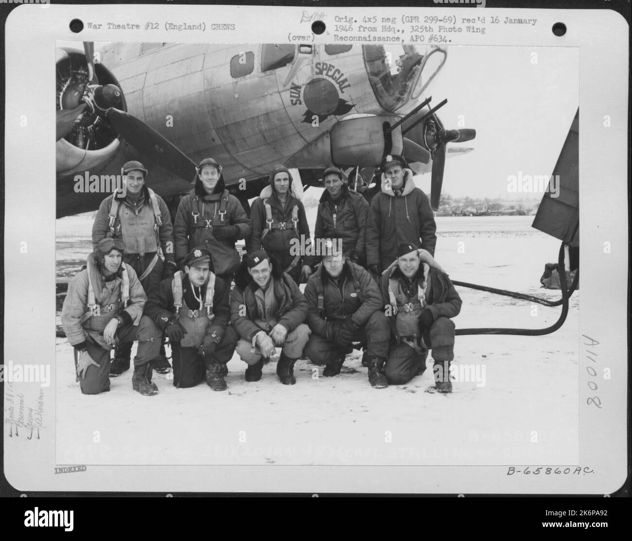 Capt. Stalling And Crew Of The 381St Bomb Group In Front Of The Boeing ...