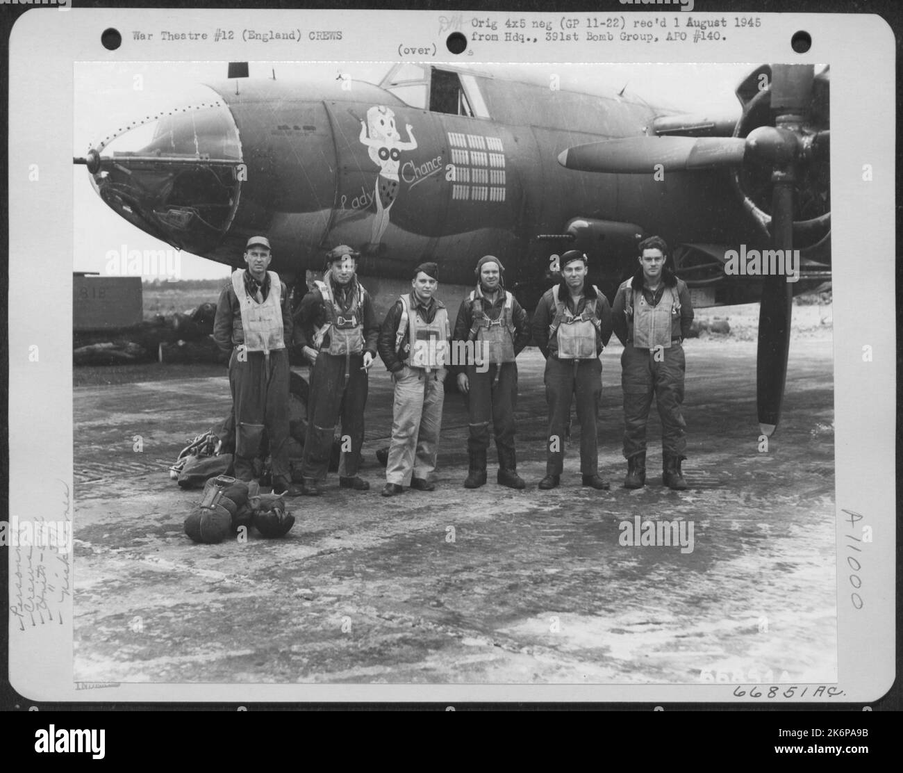 Lt. Lowder And Crew Of The 574Th Bomb Sqdn. Stand In Front Of The ...