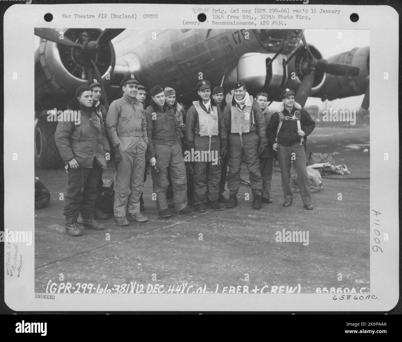 Colonel Leber And Crew Of The 381St Bomb Group In Front Of The Boeing B ...