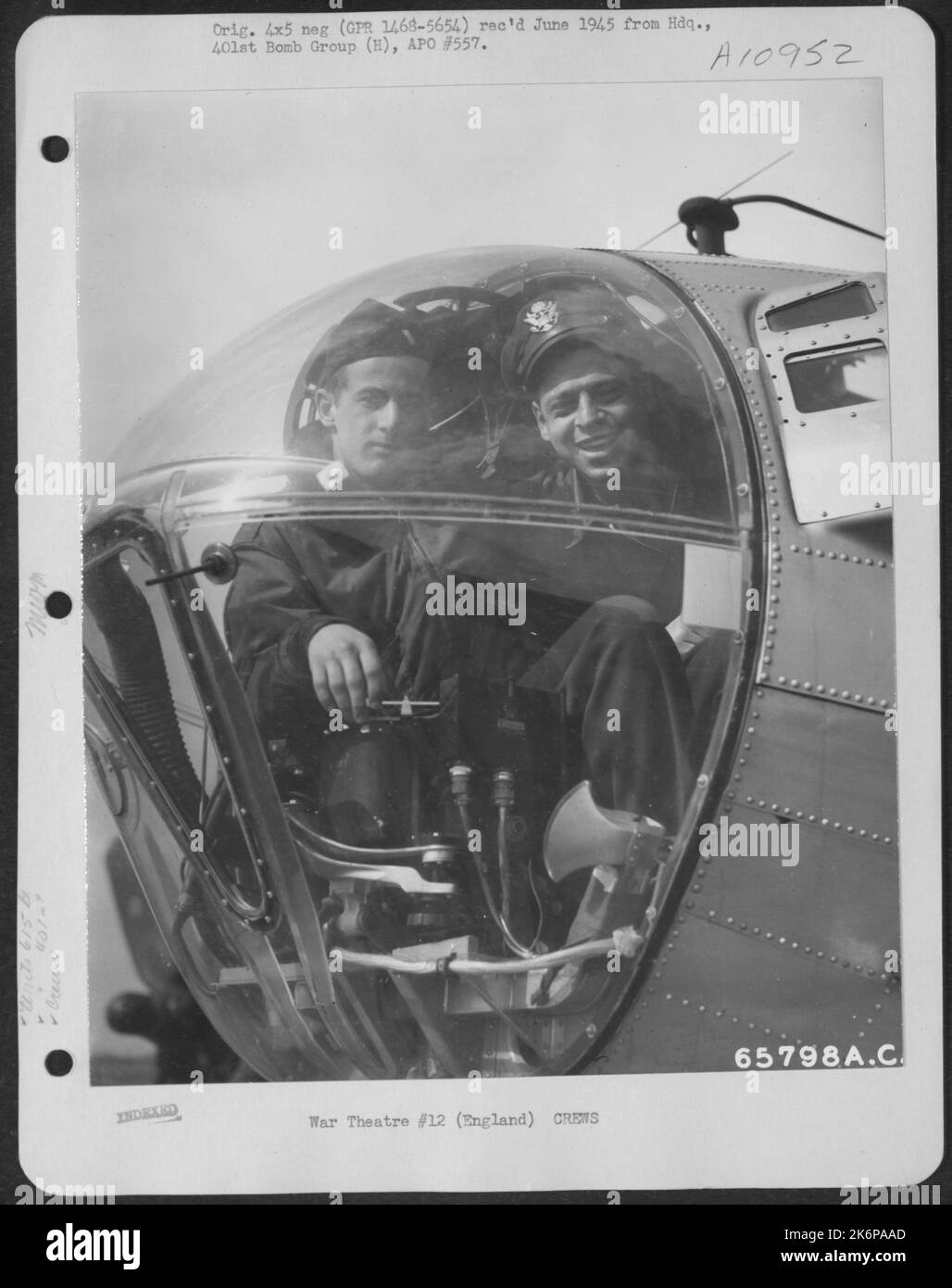 Two Members Of Crew 12 Of The 615Th Bomb Squadron, 401St Bomb Group, In ...
