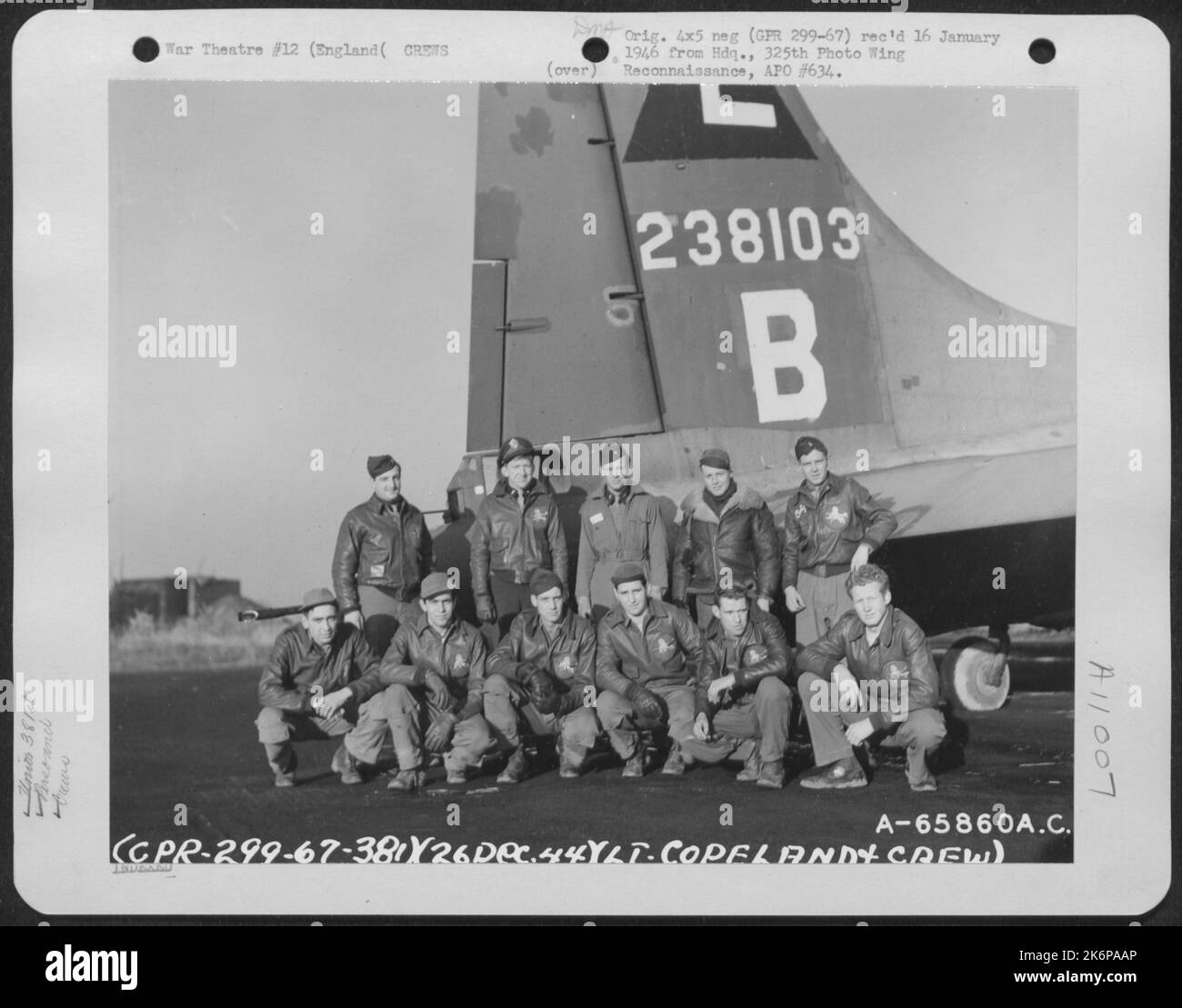 Lt. Copeland And Crew Of The 381St Bomb Group In Front Of The Boeing B ...