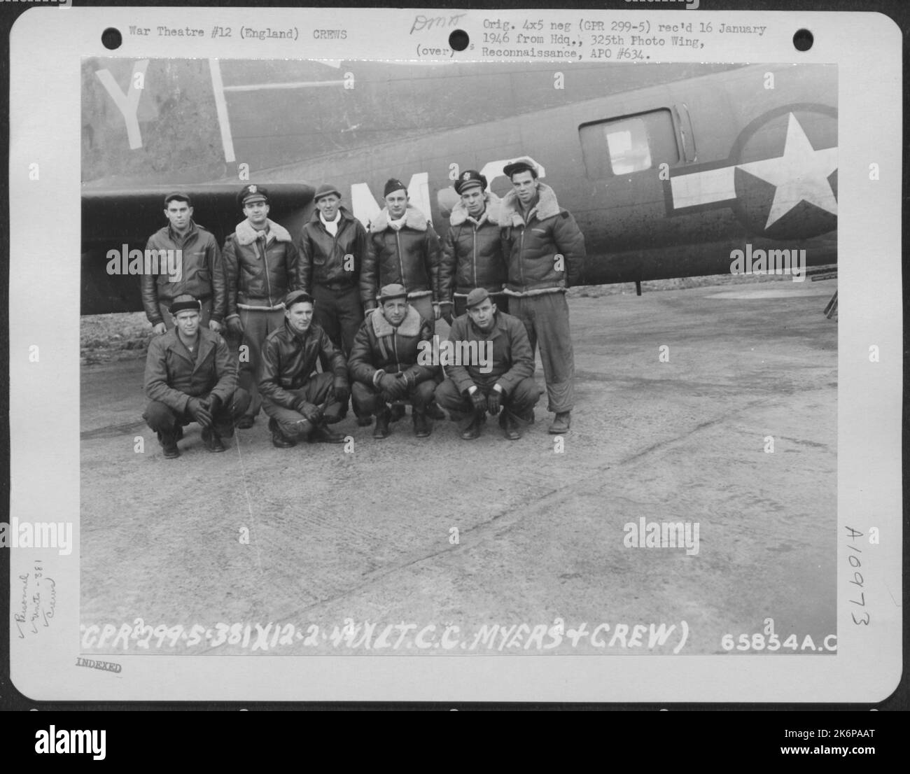 Lt. C.C. Myers And Crew Of The 381St Bomb Group In Front Of A Boeing B ...