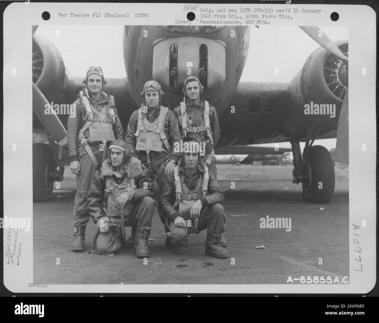 Lt. Dorrington And Crew Of The 381St Bomb Group In Front Of A Boeing B ...
