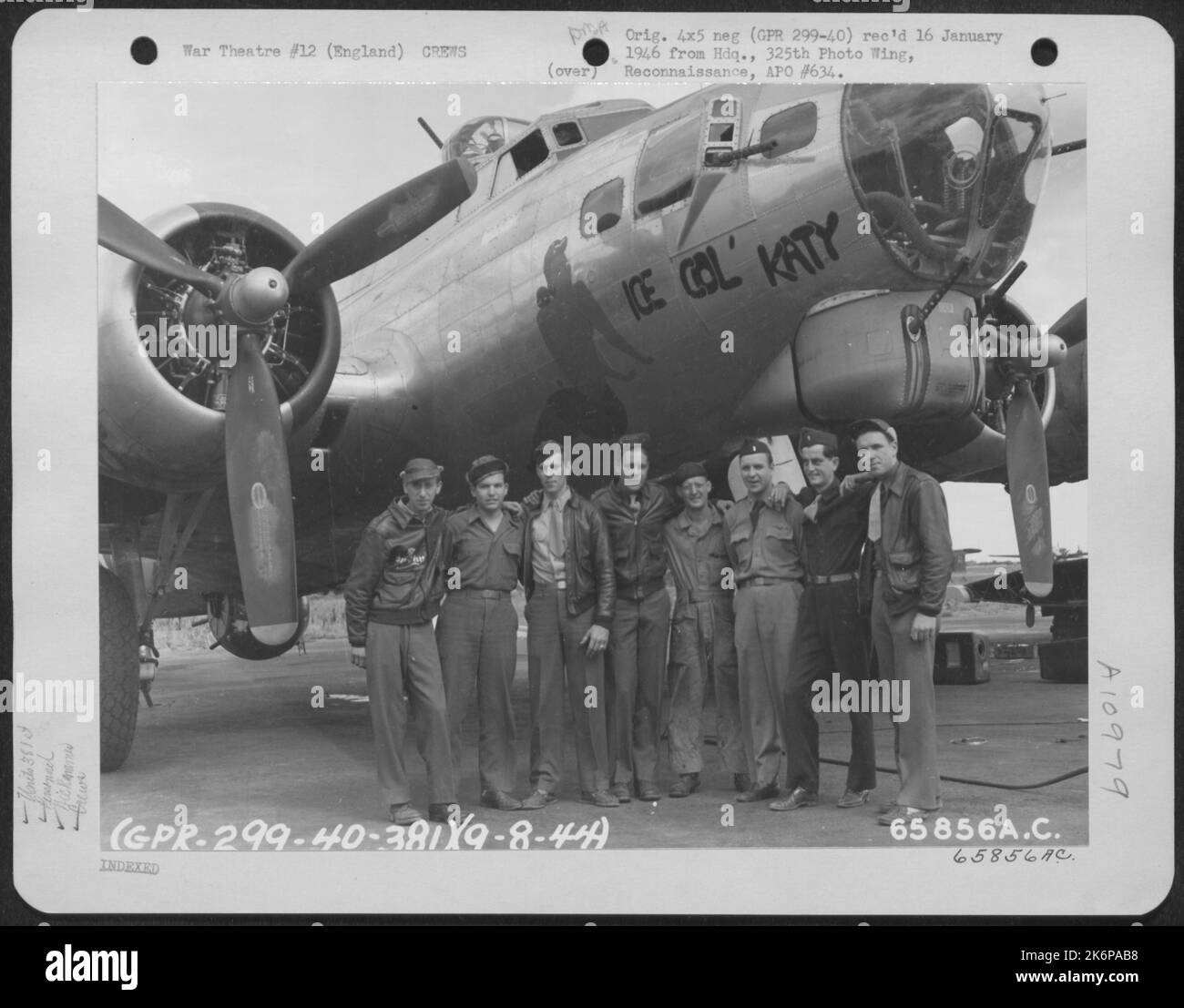 Lt. Harding And Crew Of The 381St Bomb Group In Front Of The Boeing B ...