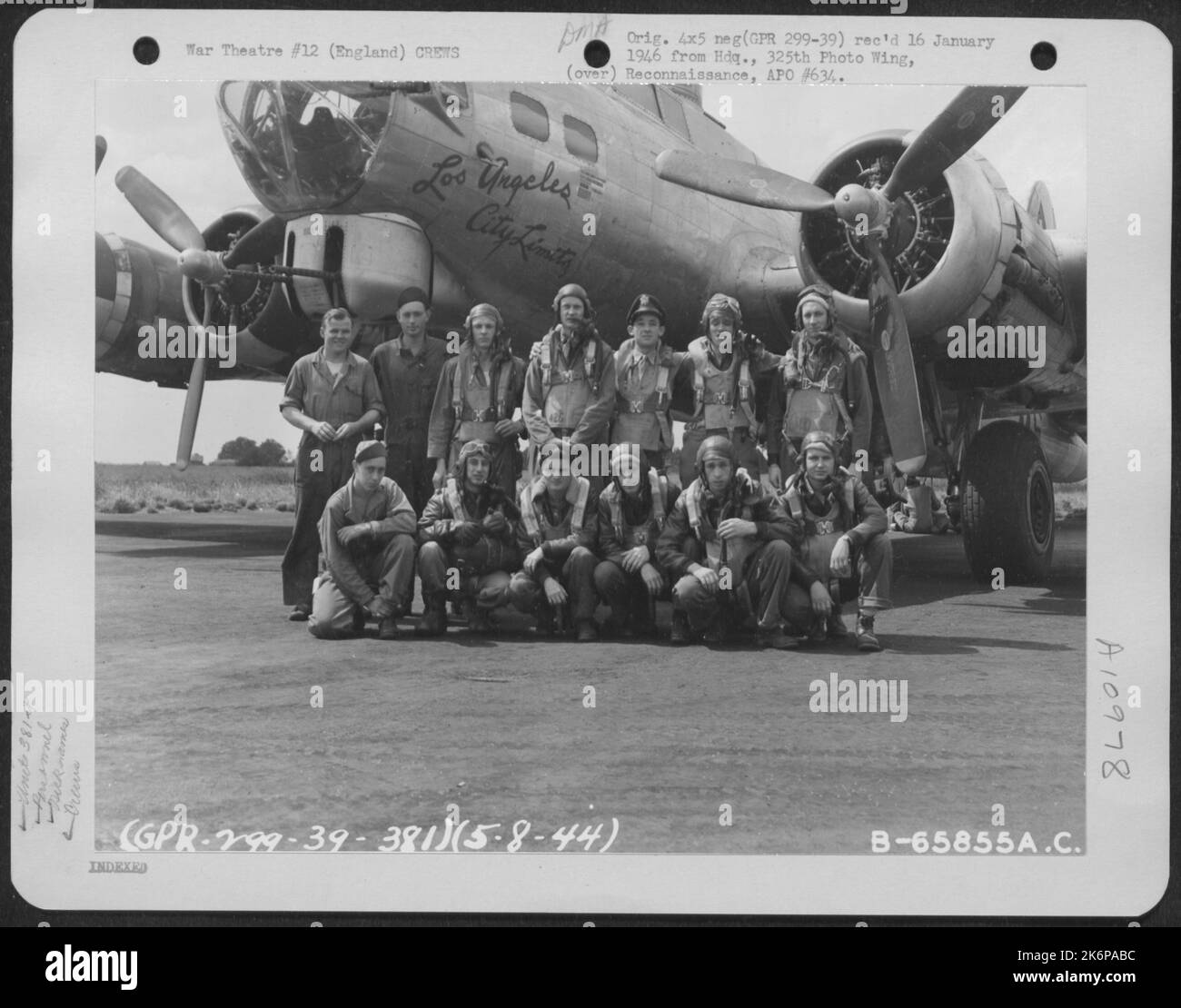 Lt. Hermann And Crew Of The 381St Bomb Group In Front Of The Boeing B ...