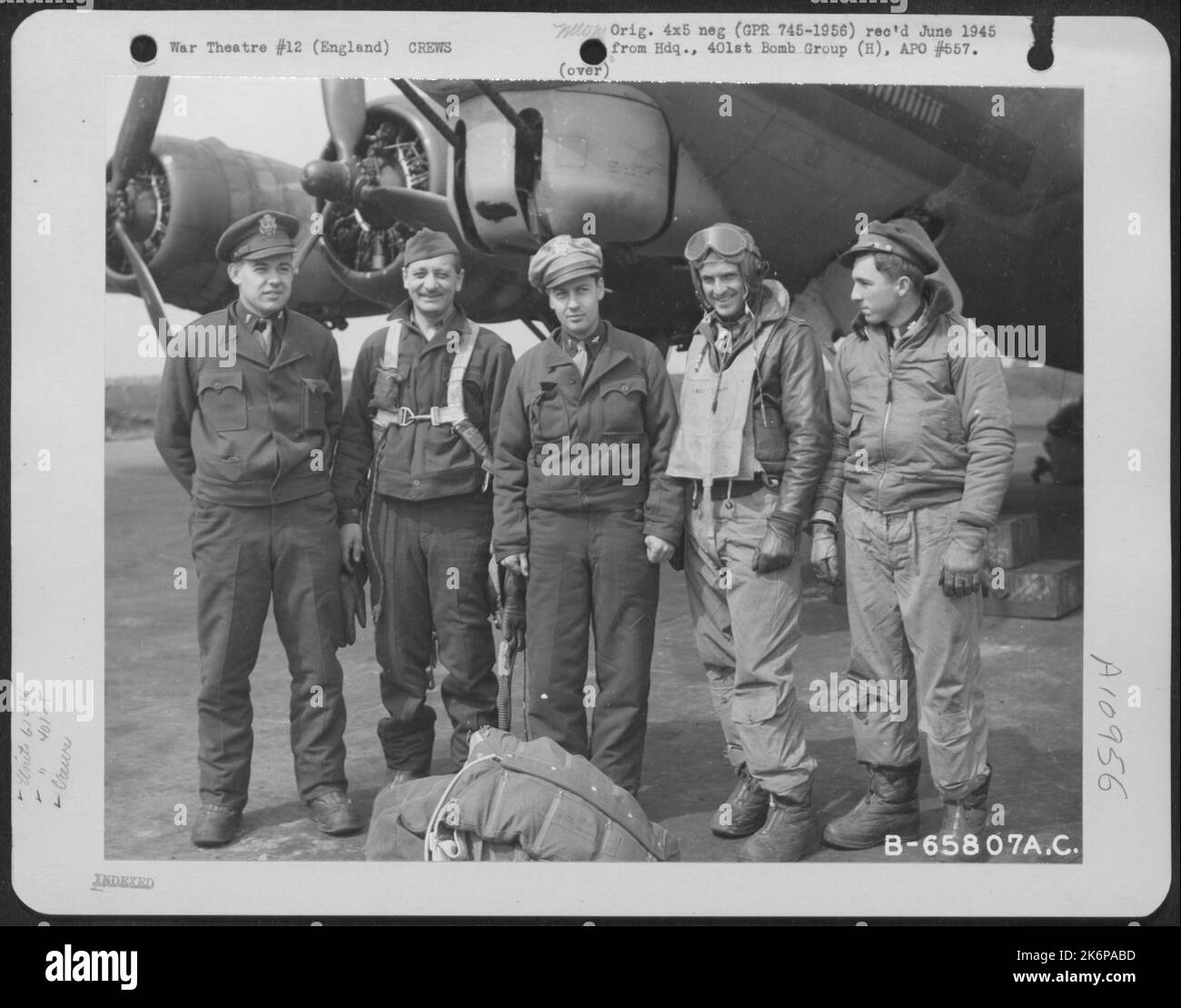 Crew 6 Of The 614Th Bomb Squadron, 401St Bomb Group In Front Of A ...
