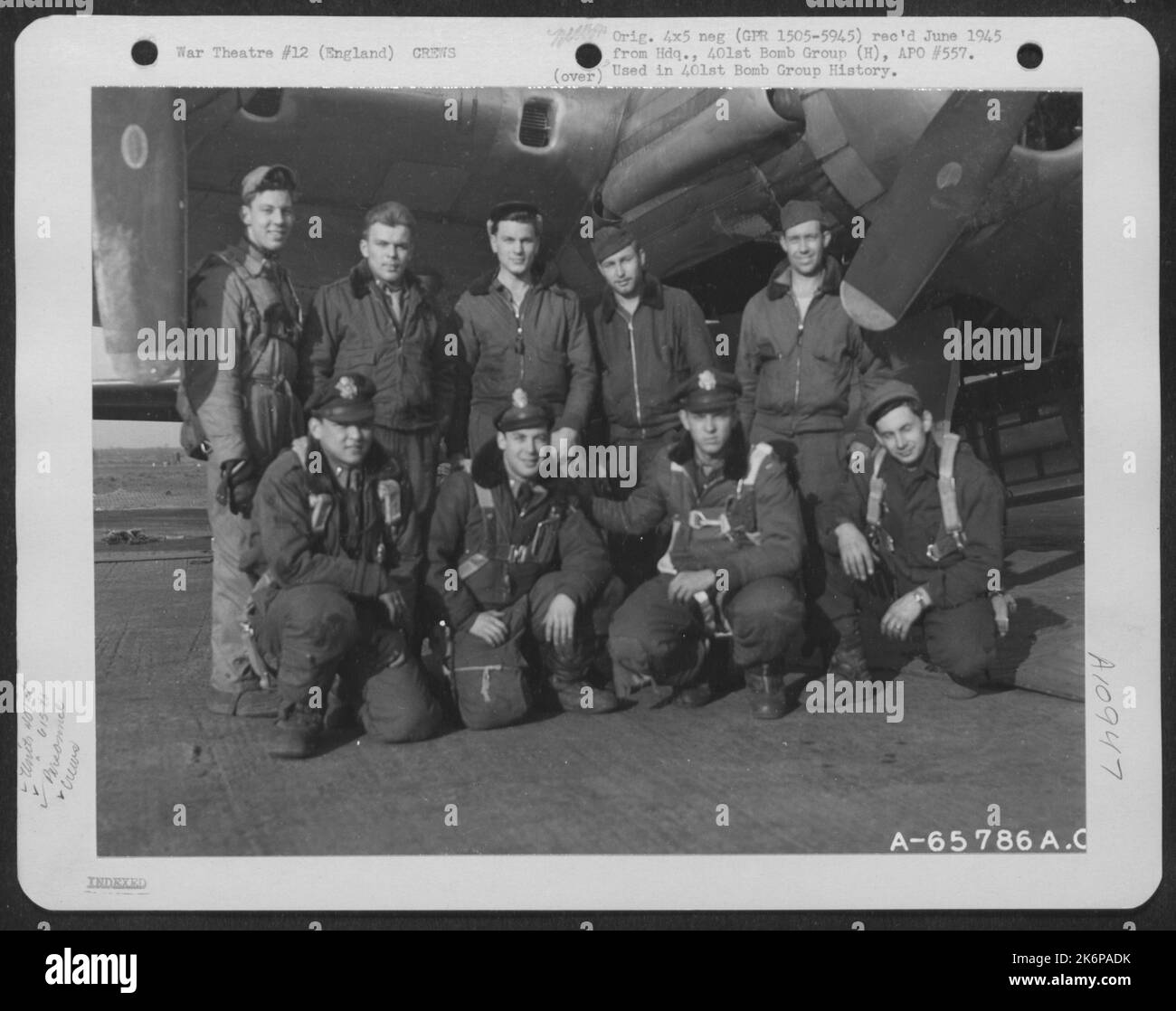 Lt. Wolf And Crew Of The 615Th Bomb Squadron, 401St Bomb Group, Beside ...