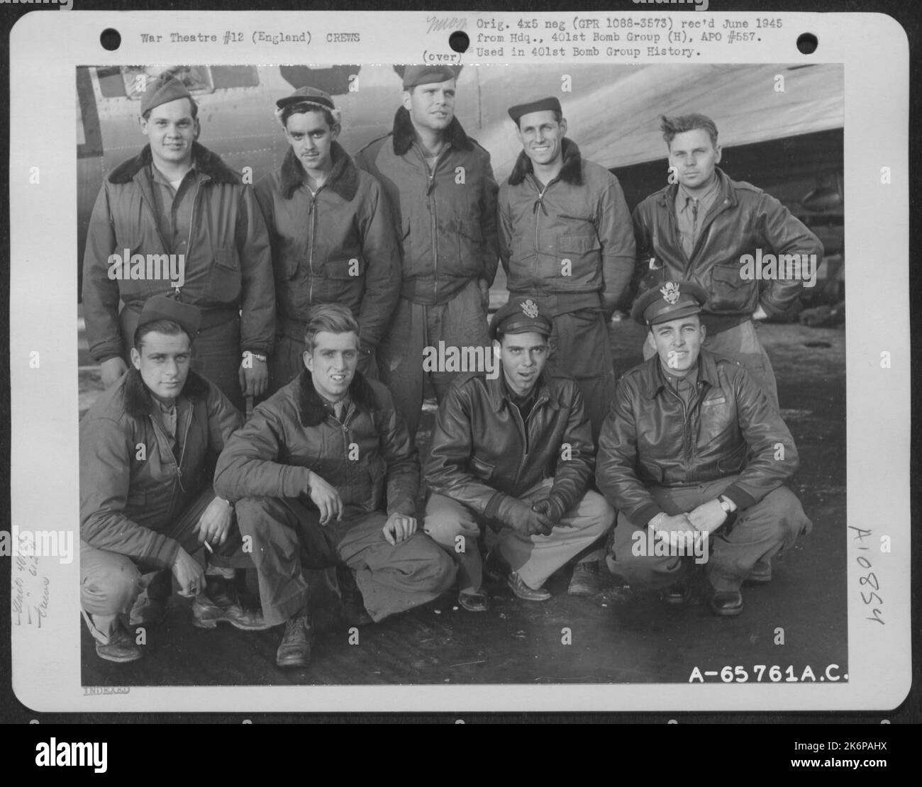 Crew 19 Of The 612Th Bomb Squadron, 401St Bomb Group Beside A Boeing B ...