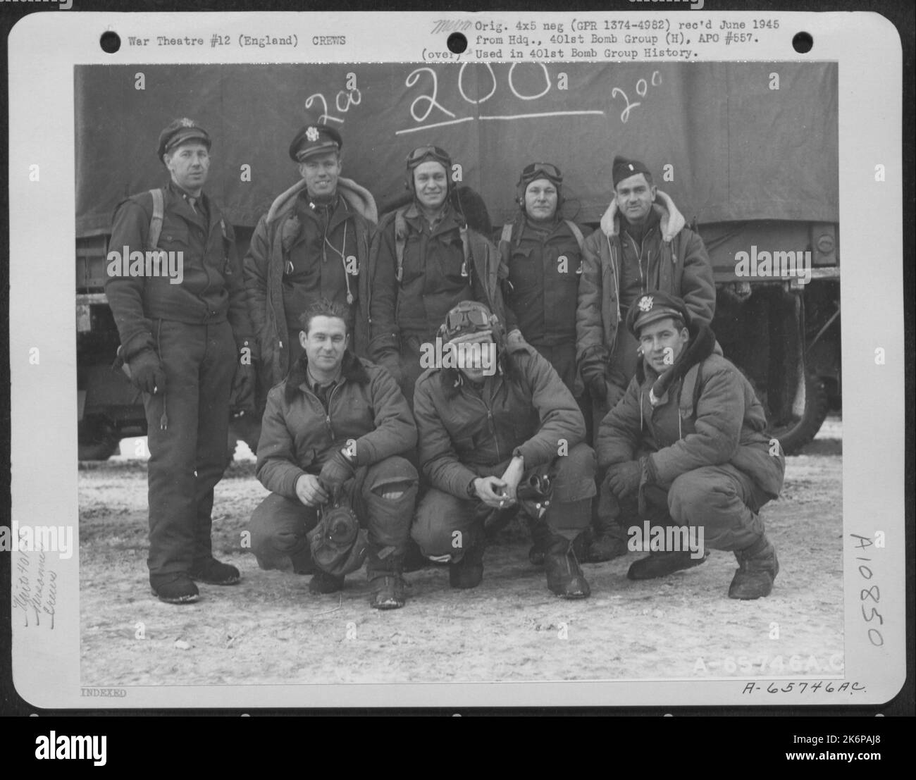 Major William S. Garland And Crew Of The 401St Bomb Group Stationed At ...