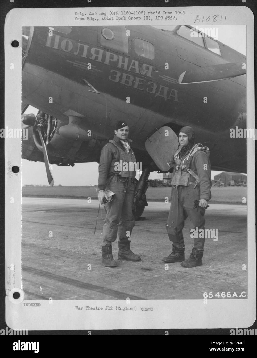 Capt. Chapman And An Unidentified Crew Member Stand By The Nose Of A ...