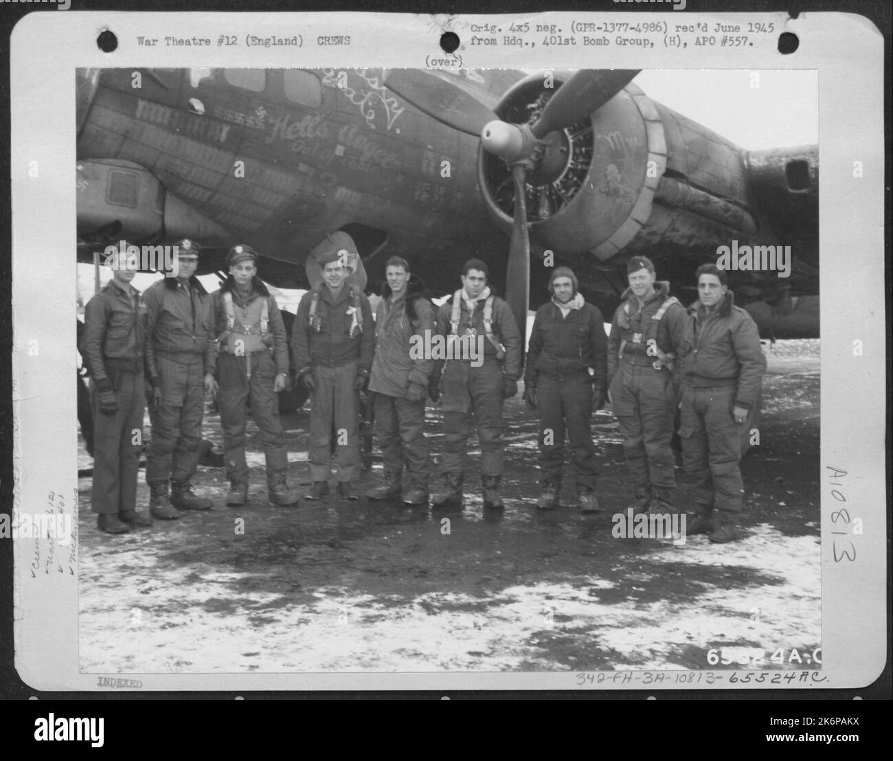 Crew 24 Of The 612Th Bomb Squadron, 401St Bomb Group, Beside The Boeing ...