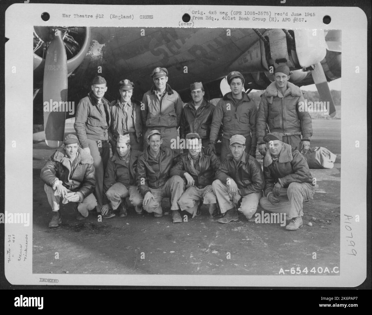 Crew 14 Of The 615Th Bomb Squadron, 401St Bomb Group, In Front Of A ...