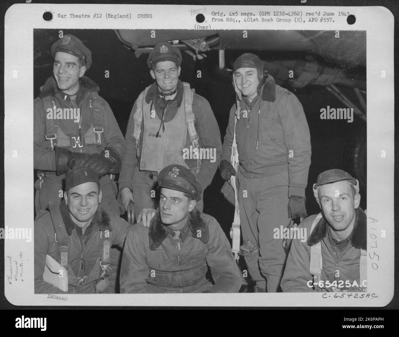 Major Silver And Crew Of The 401St Bomb Group, In Front Of A Boeing B ...