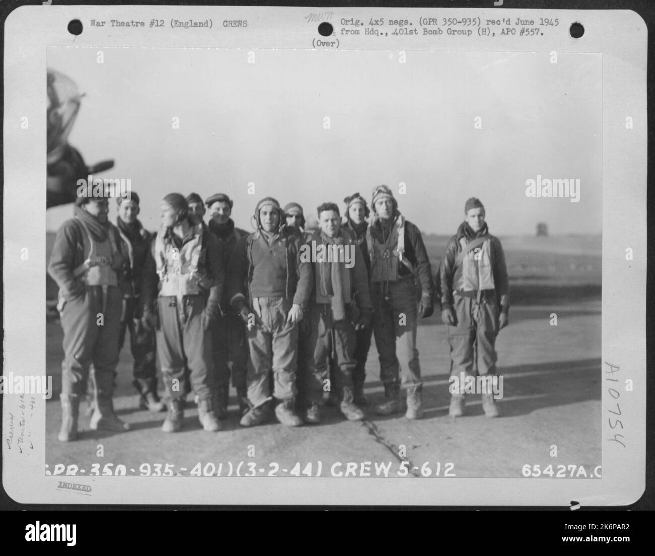 Crew 5 Of The 612Th Bomb Squadron, 401St Bomb Group, At An 8Th Air ...