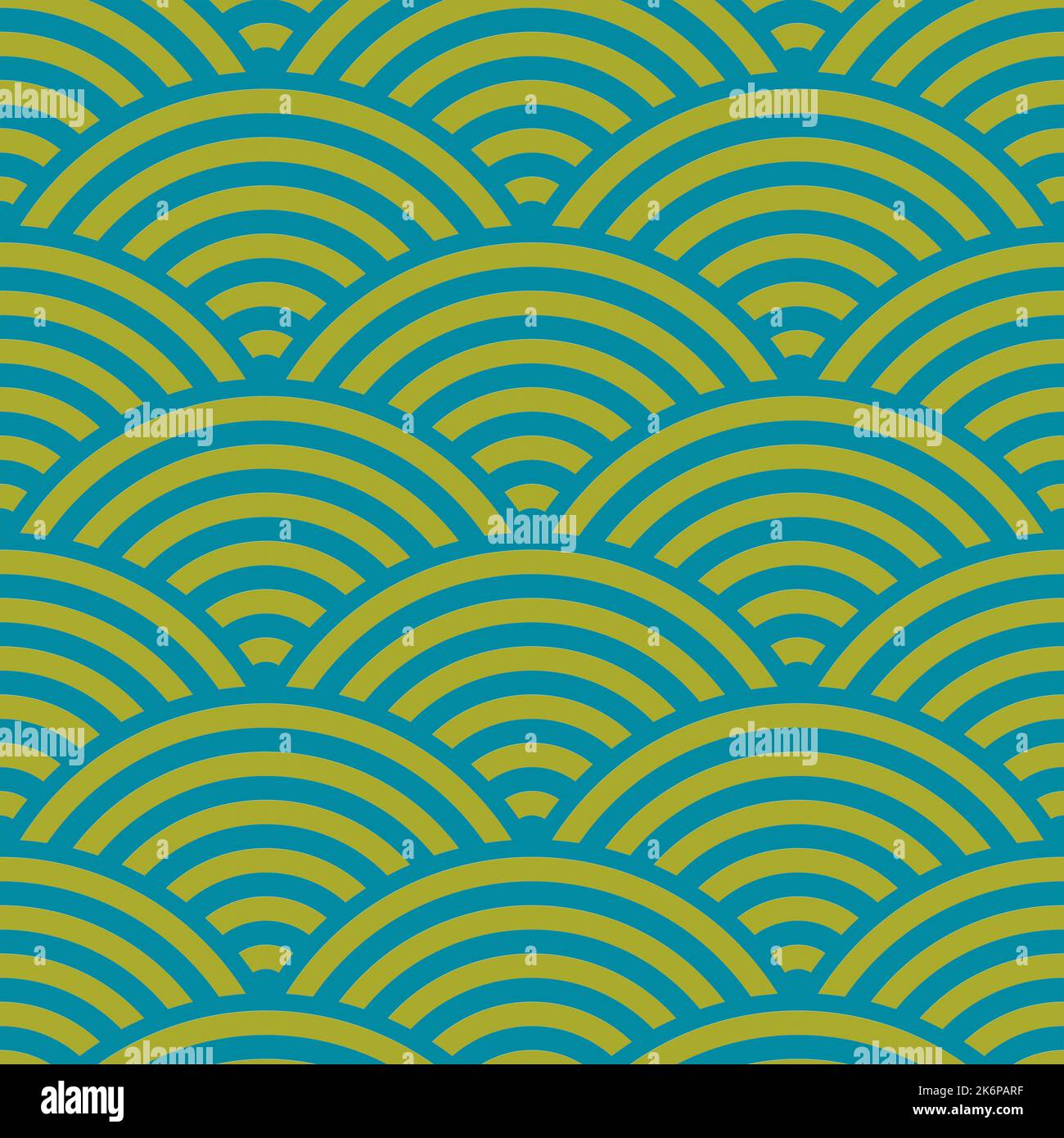 Seigaiha pattern with metallic effect, 3d rendering, ready for desktop ...