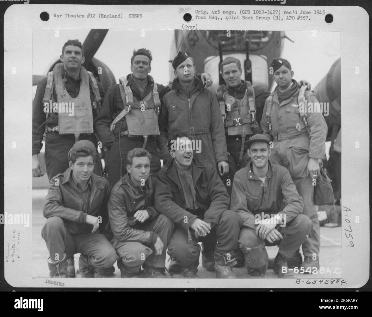 Crew 7 Of The 612Th Bomb Squadron, 401St Bomb Group, In Front Of A ...