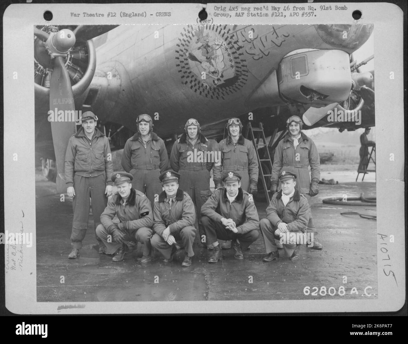 Combat Crew Of The 91St Bomb Group, 8Th Air Force, Beside The Boeing B ...